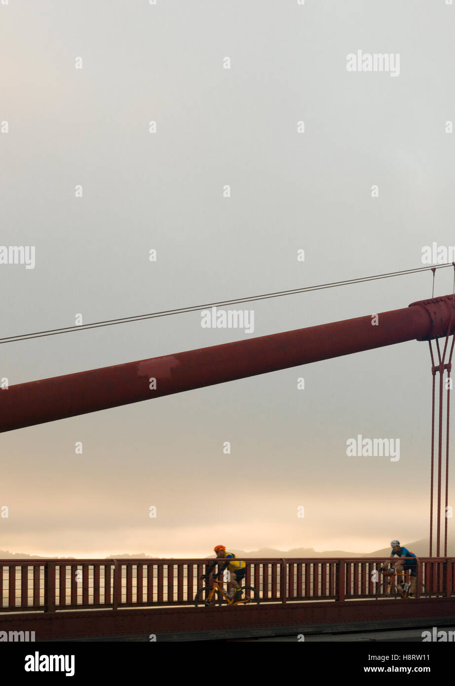 Abstract view of The Golden Gate Bridge spanning the Golden Gate strait ...