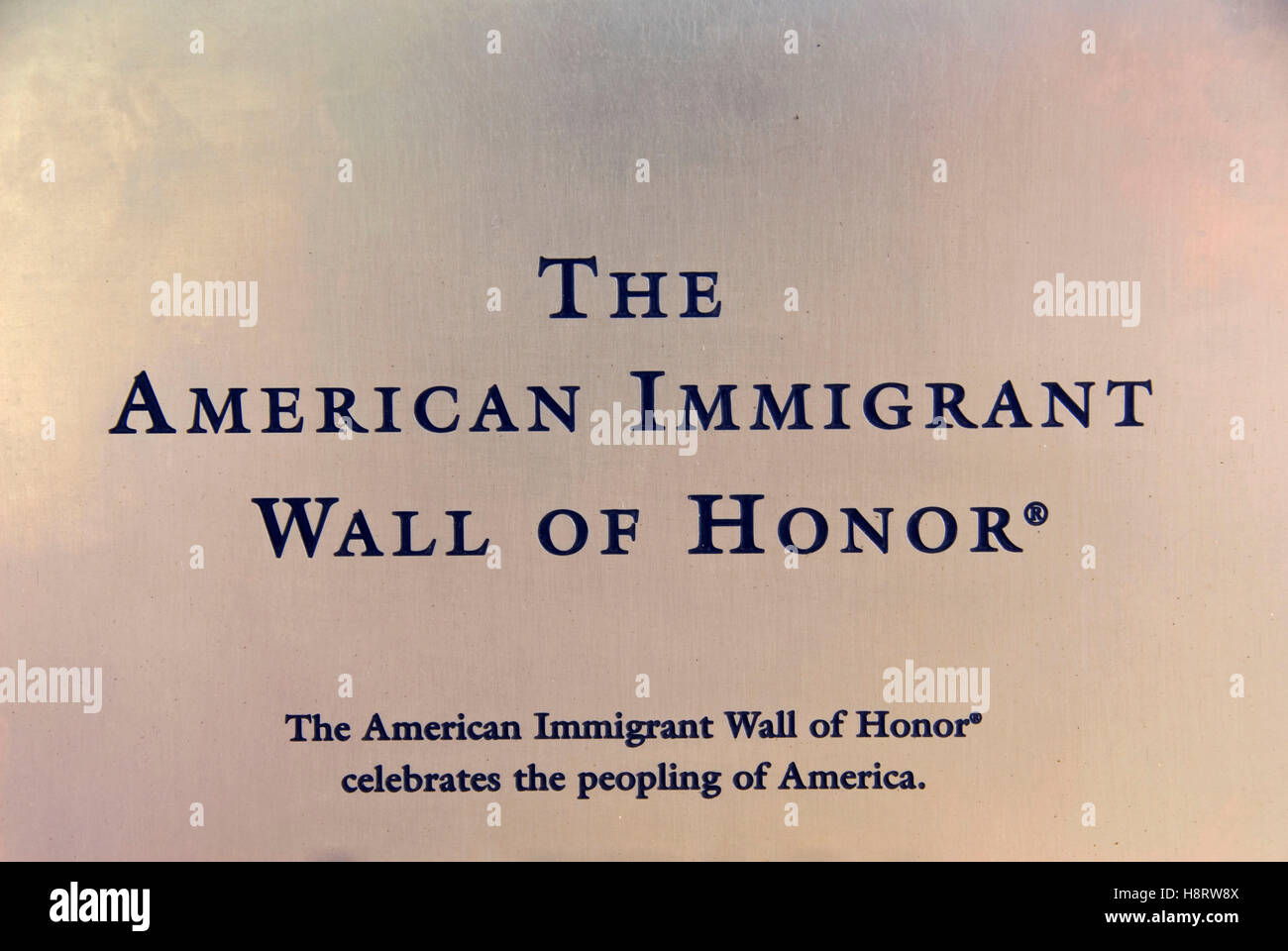 The American Immigrant Wall of Honor plaque, Ellis Island Immigrant ...