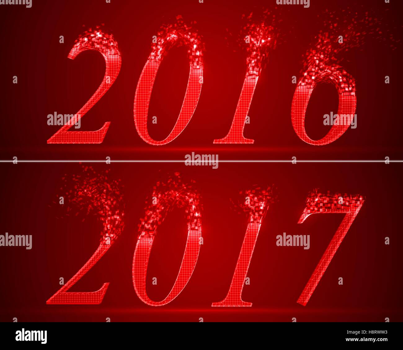 dissolving numbers of years 2016 and 2017 Stock Vector Image & Art - Alamy