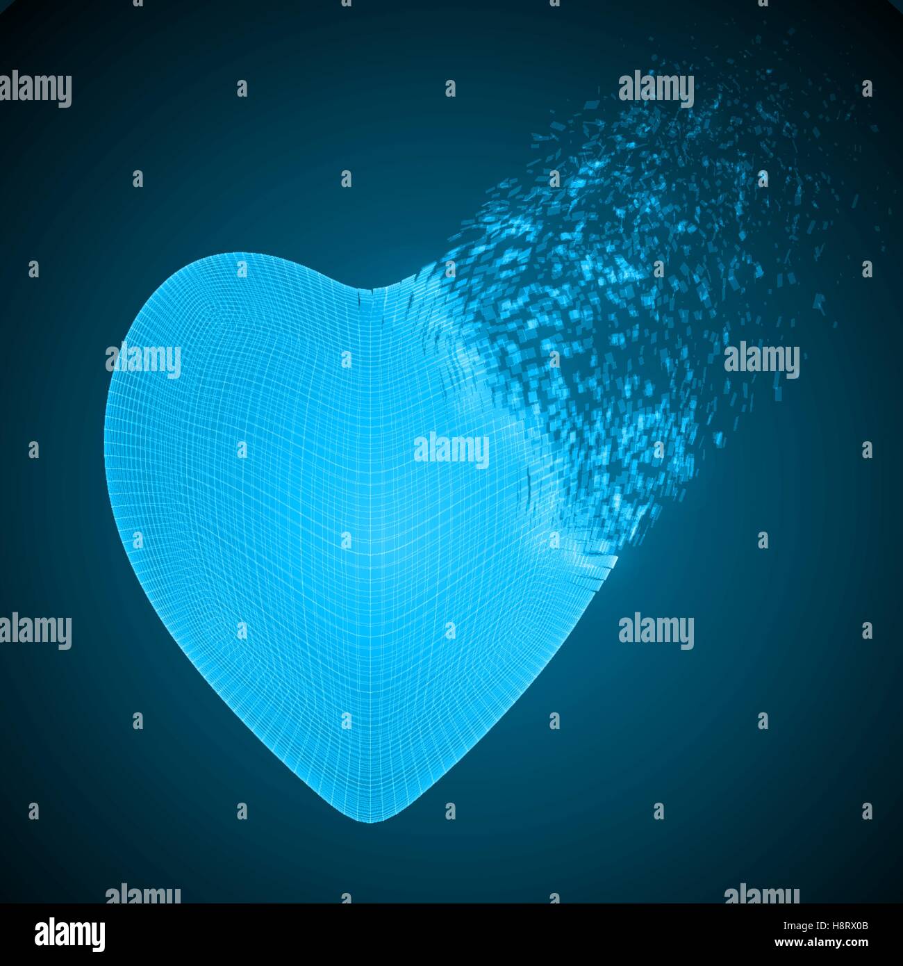 dissolving heart shape. blue version Stock Vector Image & Art - Alamy