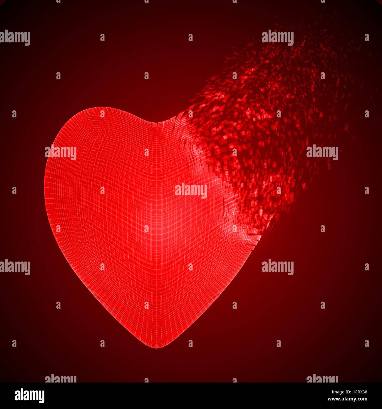 dissolving heart shape. red version Stock Vector Image & Art - Alamy