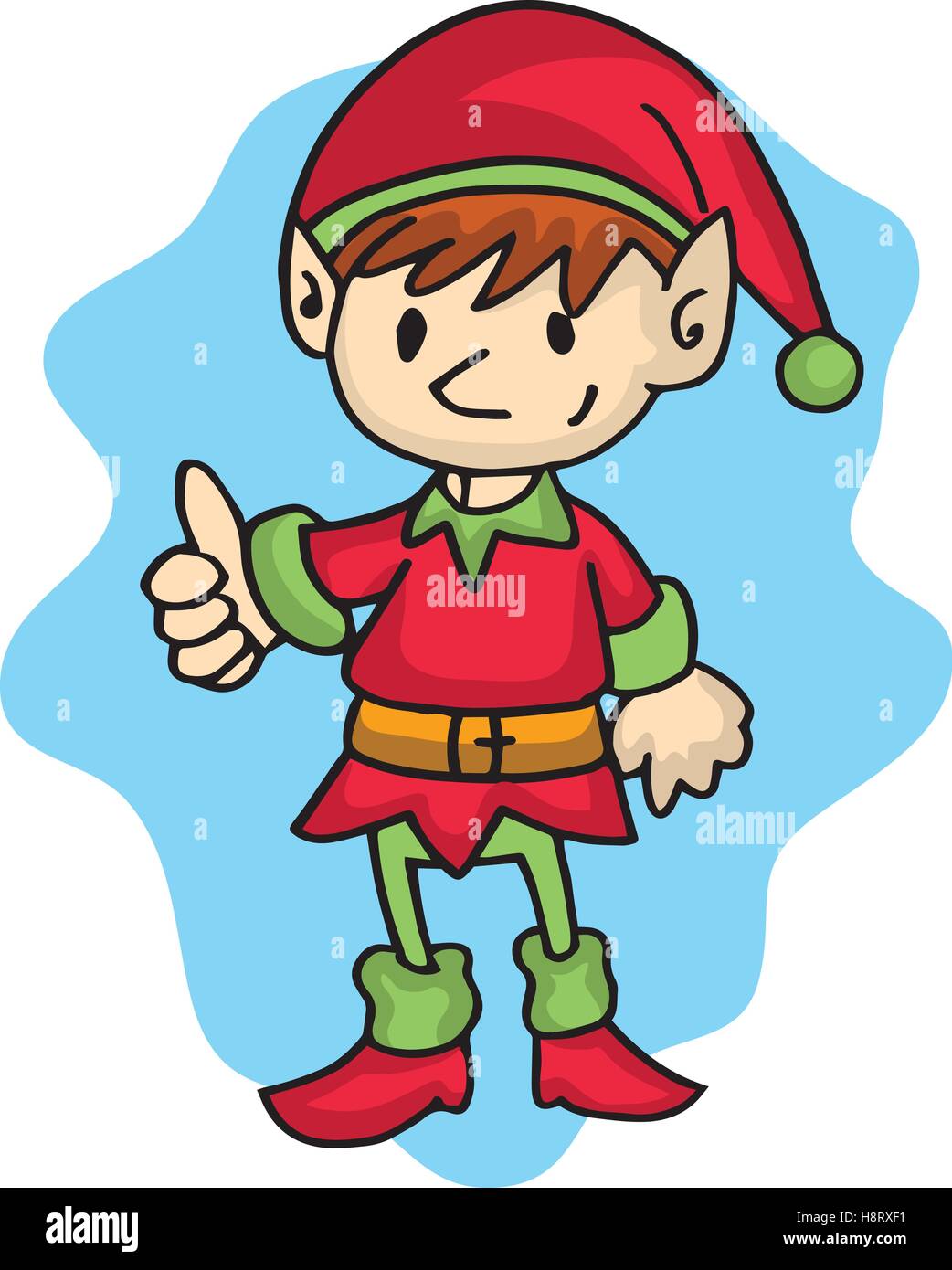 Elf pose cartoon Christmas theme Stock Vector Image & Art - Alamy