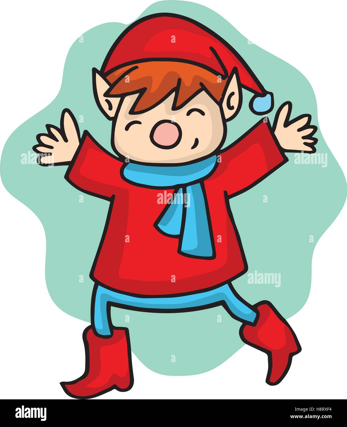 Cartoon elf with red costume Stock Vector Image & Art - Alamy