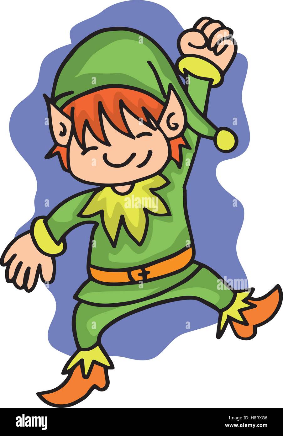 Happy elf with green costume Stock Vector Image & Art - Alamy
