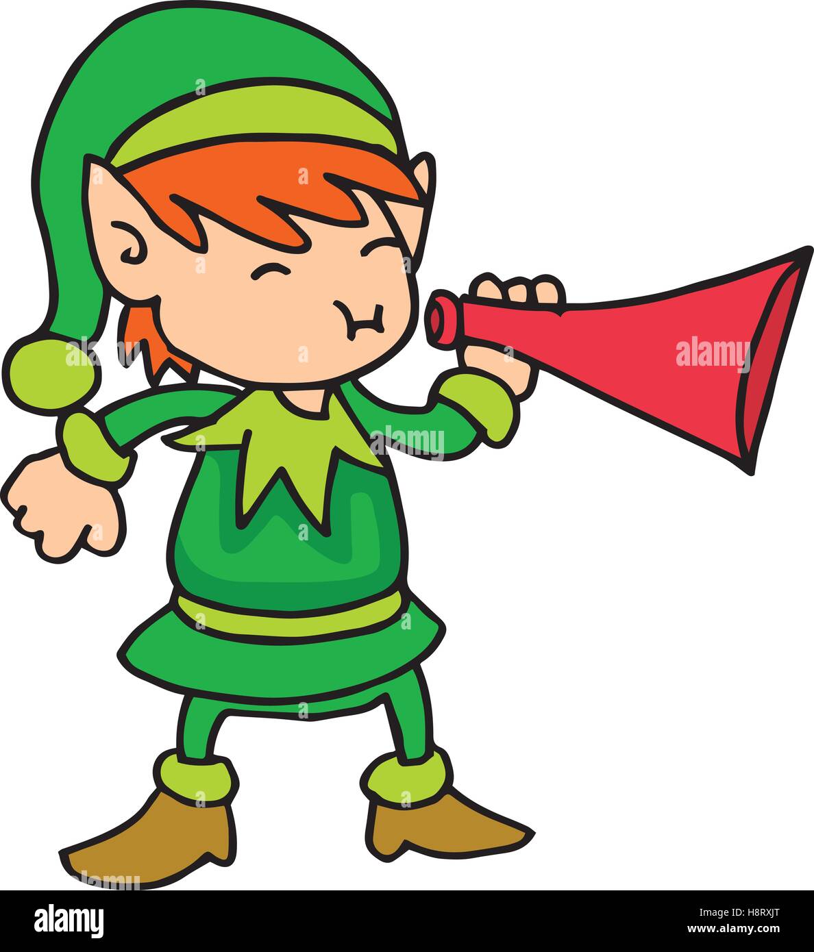 Singing elf Stock Vector Images - Alamy
