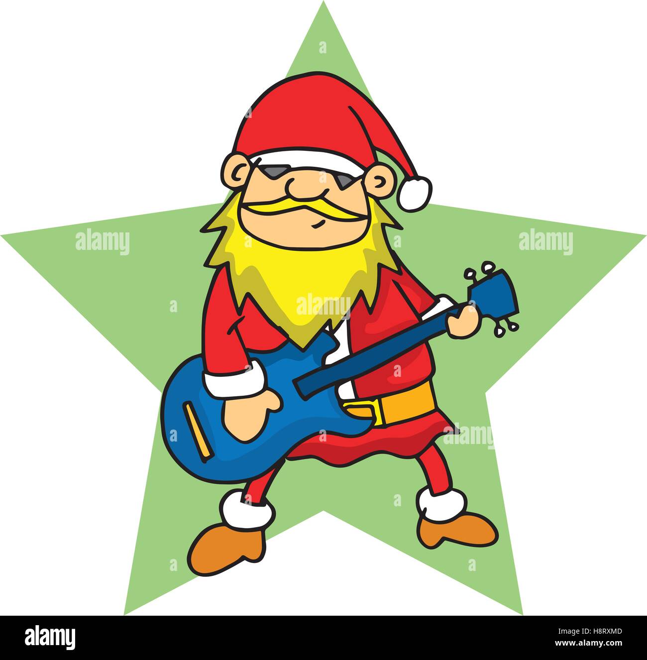 Santa with guitar vector illustration Stock Vector Image & Art - Alamy