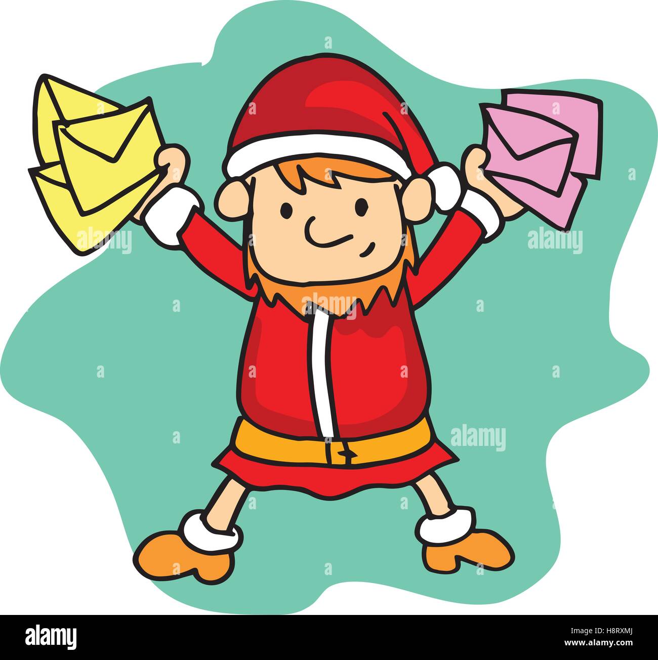 Small Santa with mail Christmas theme Stock Vector Image & Art - Alamy