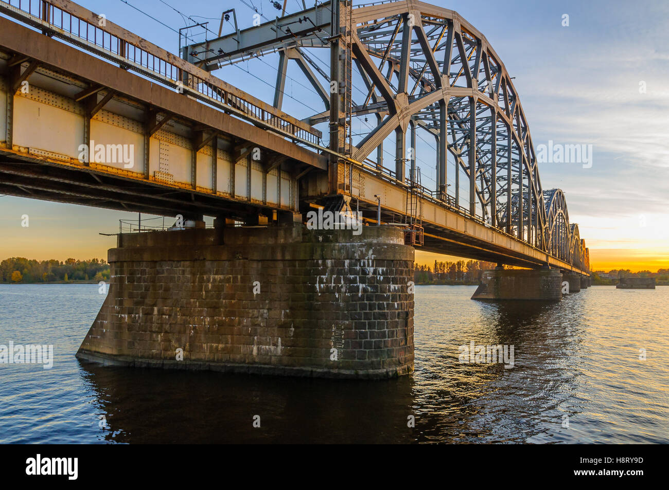 Railroad Bridge in Riga, Latvia Stock Photo - Alamy