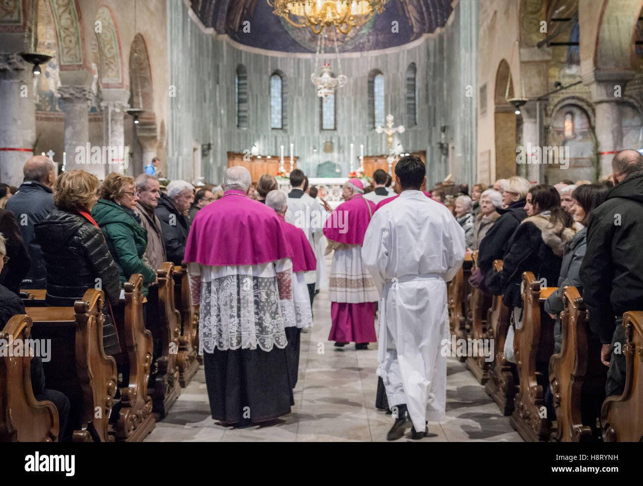 A religious service inside Roman Catholic Cathedral dedicated to Saint ...