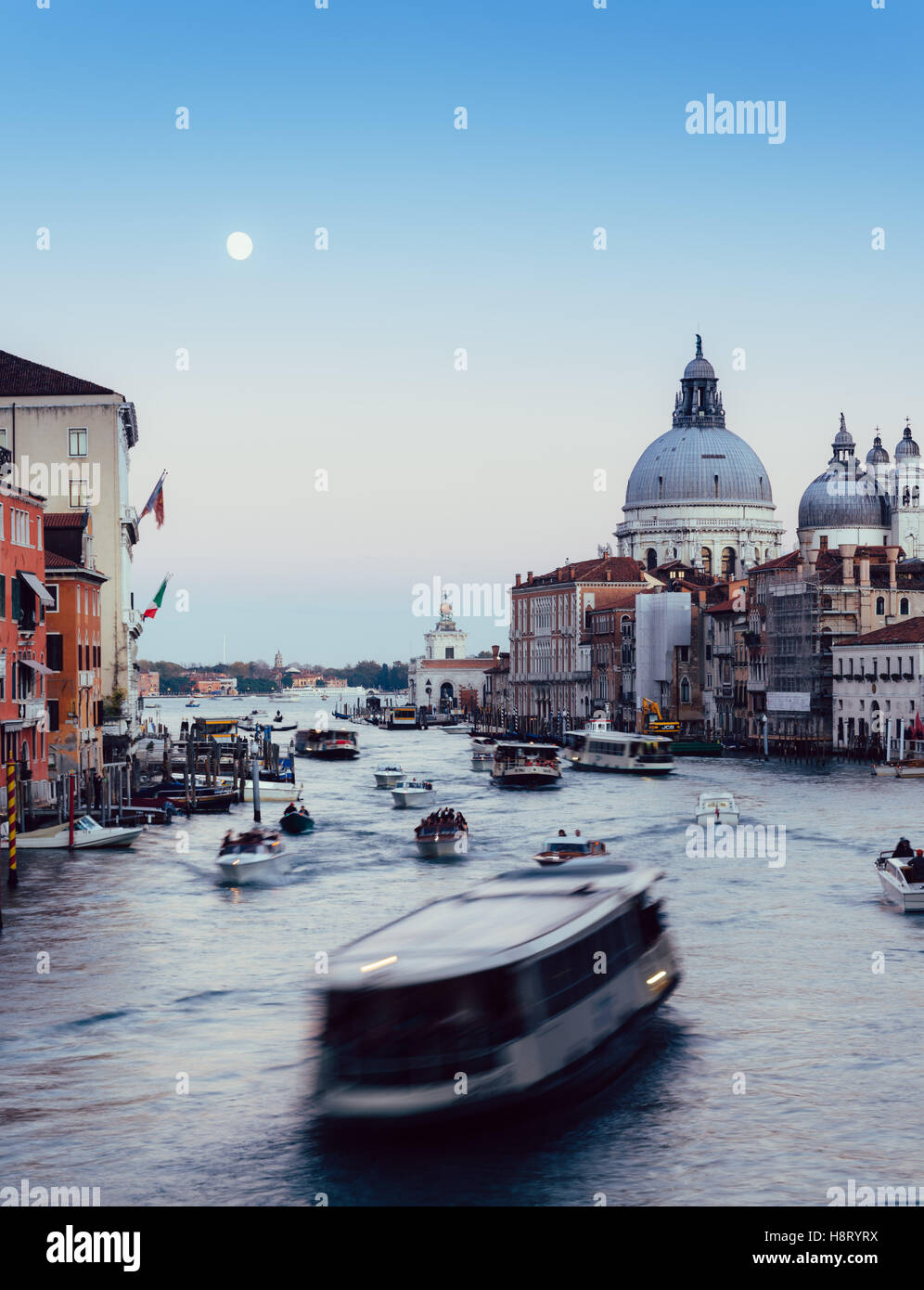 Beautiful View Of Traditional Gondola On Famous Canal Grande With