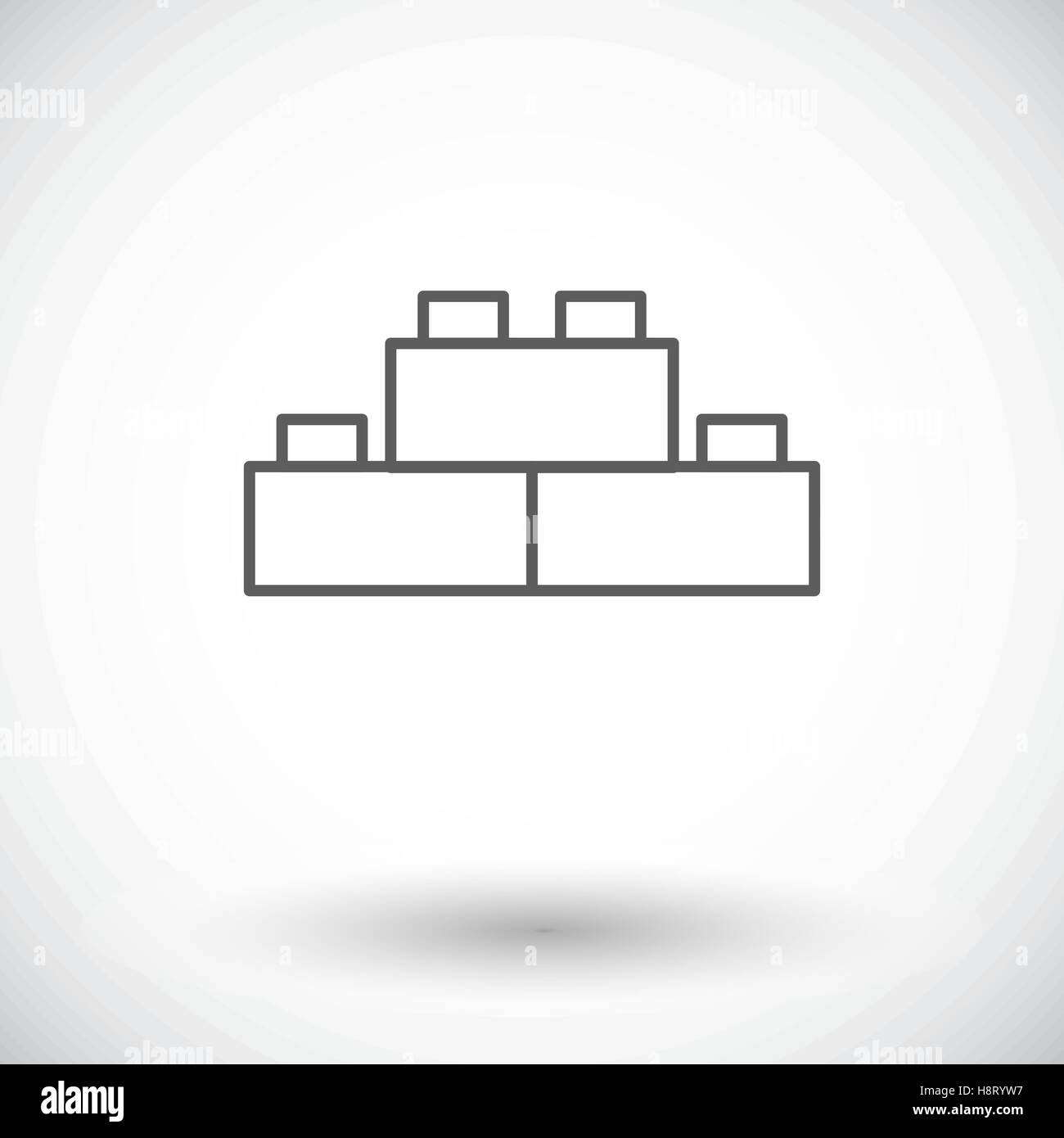 Building block icon. Thin line flat vector related icon for web and ...