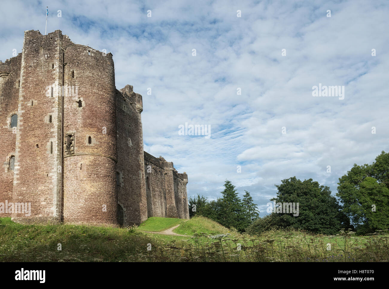 Exterior of Doune Castle near Stirling in Scotland, famous for being a ...