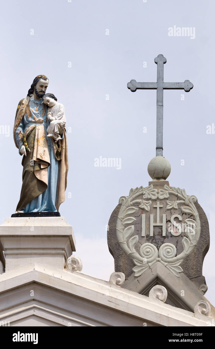 Combination closeup of Jospeh and Jesuit symbol Stock Photo - Alamy