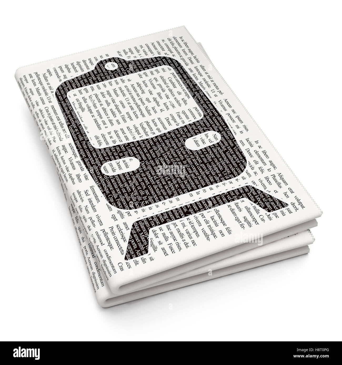 Vacation concept: Train on Newspaper background Stock Photo - Alamy