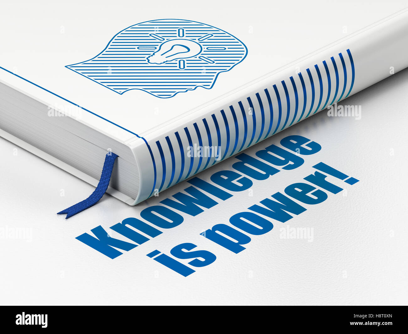 Studying concept: book Head With Light Bulb, Knowledge Is power! on ...