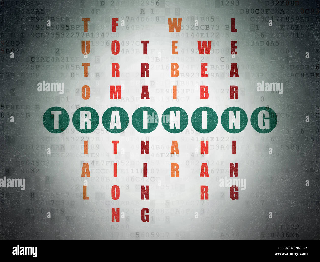 Studying concept: Training in Crossword Puzzle Stock Photo - Alamy