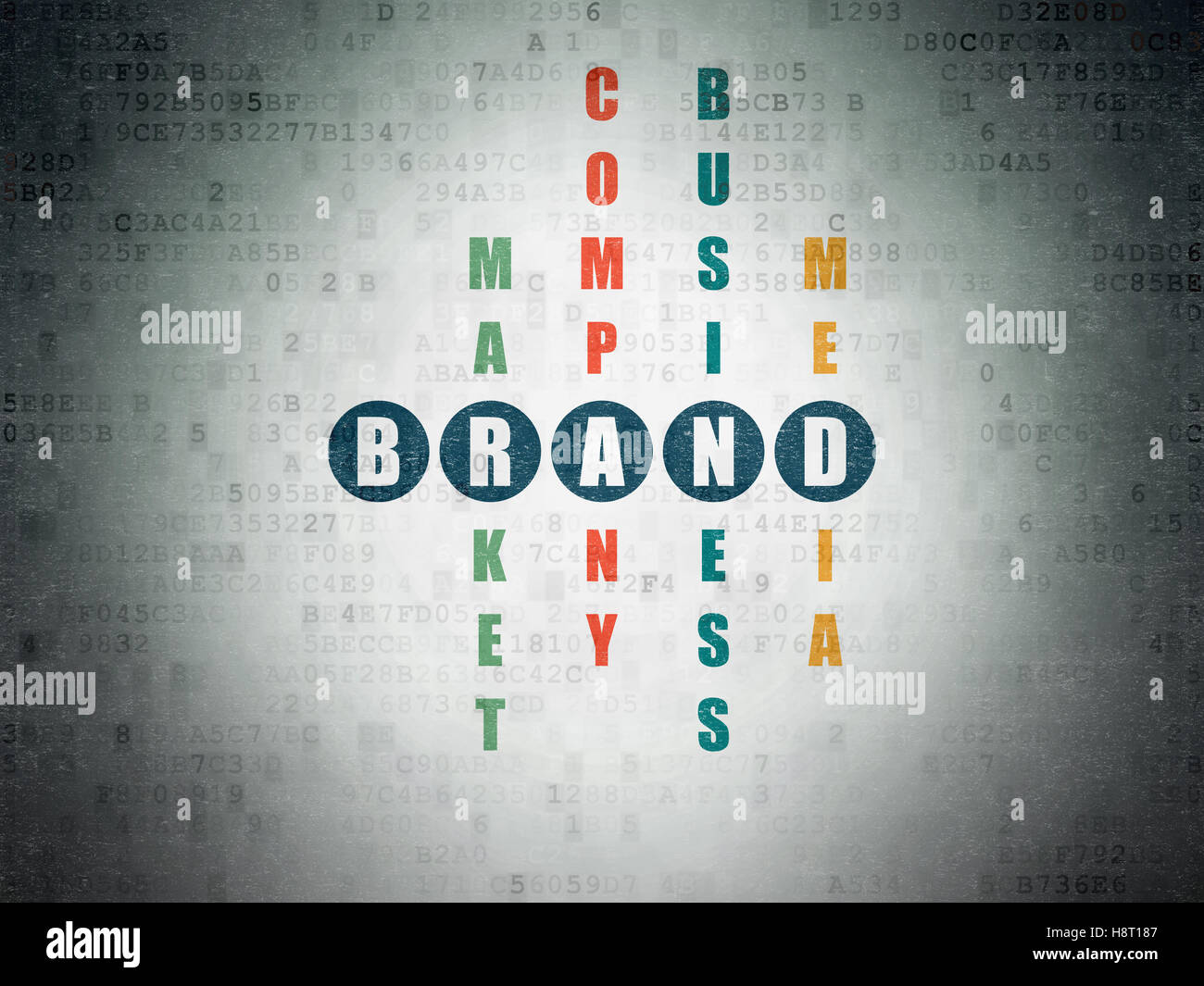 Advertising concept: Brand in Crossword Puzzle Stock Photo - Alamy