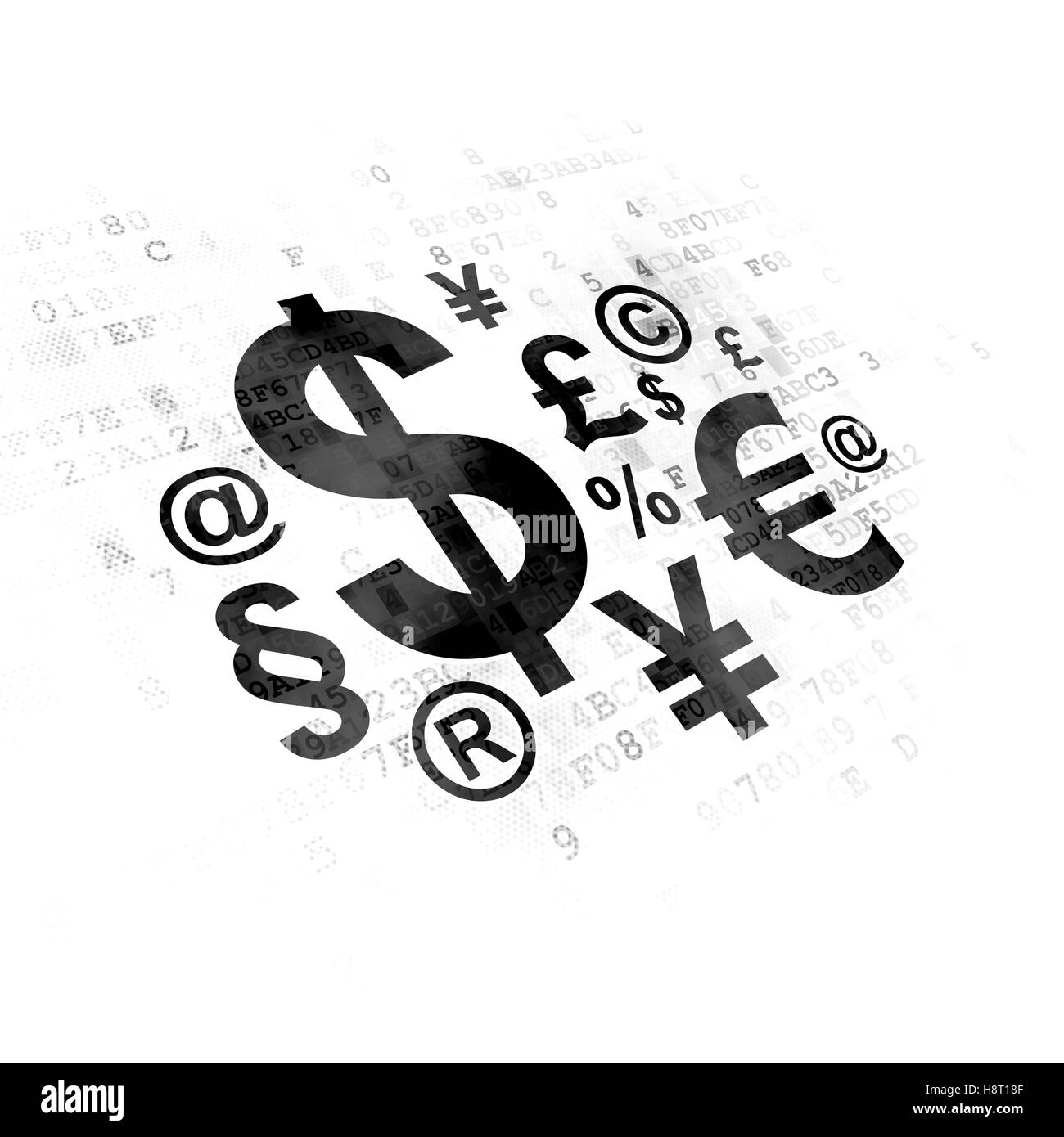 Advertising concept: Finance Symbol on Digital background Stock Photo ...