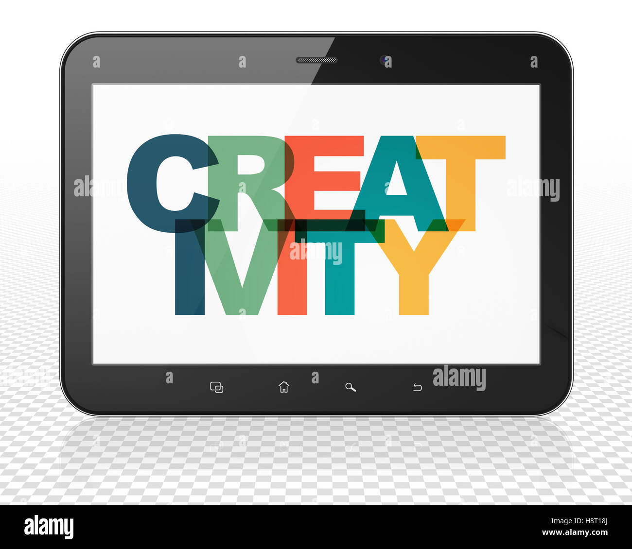 Advertising concept: Tablet Pc Computer with Creativity on display ...