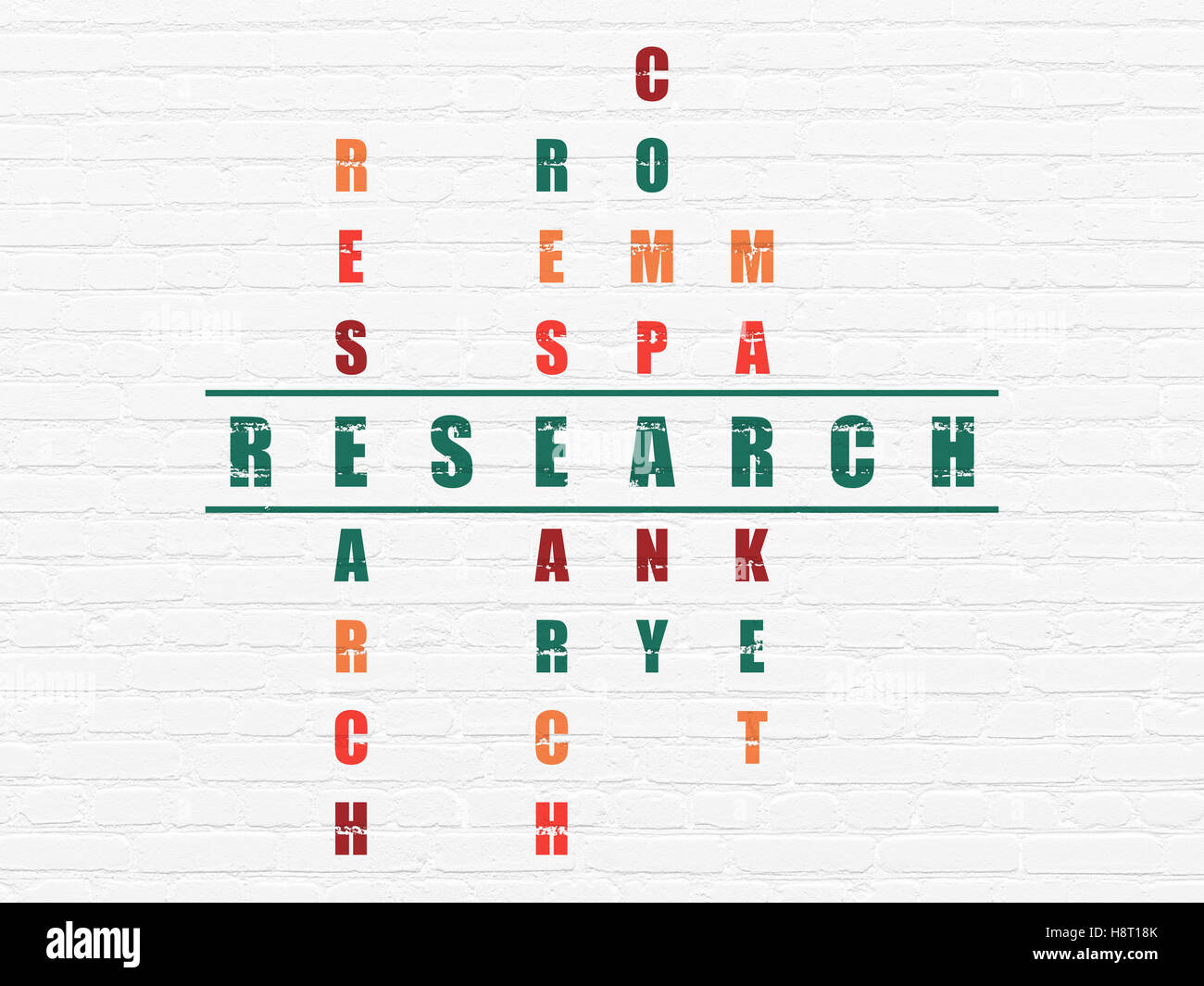 Advertising concept: Research in Crossword Puzzle Stock Photo - Alamy