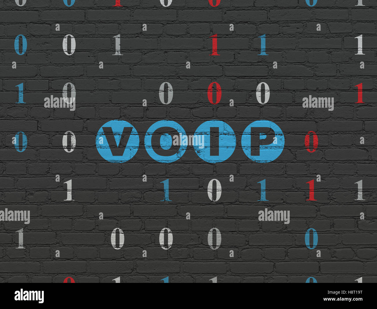 Web design concept: VOIP on wall background Stock Photo - Alamy