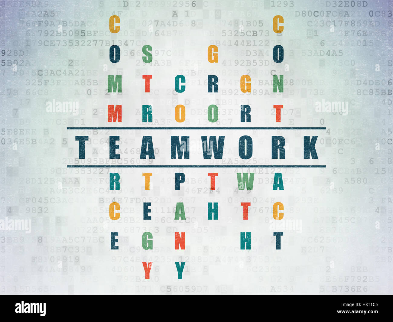 Business concept: Teamwork in Crossword Puzzle Stock Photo - Alamy