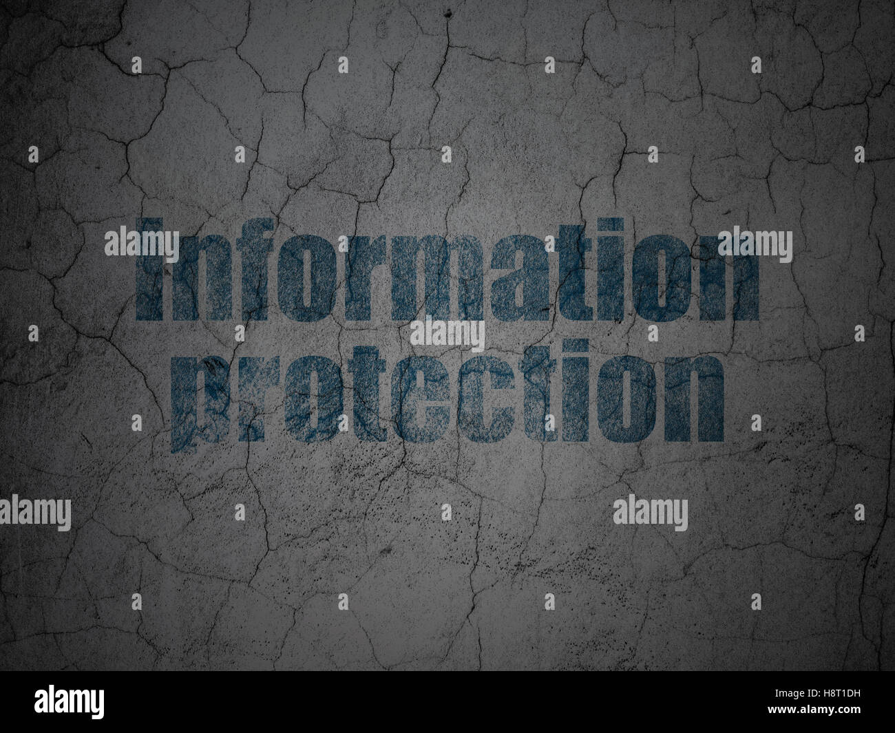 Safety concept: Information Protection on grunge wall background Stock ...