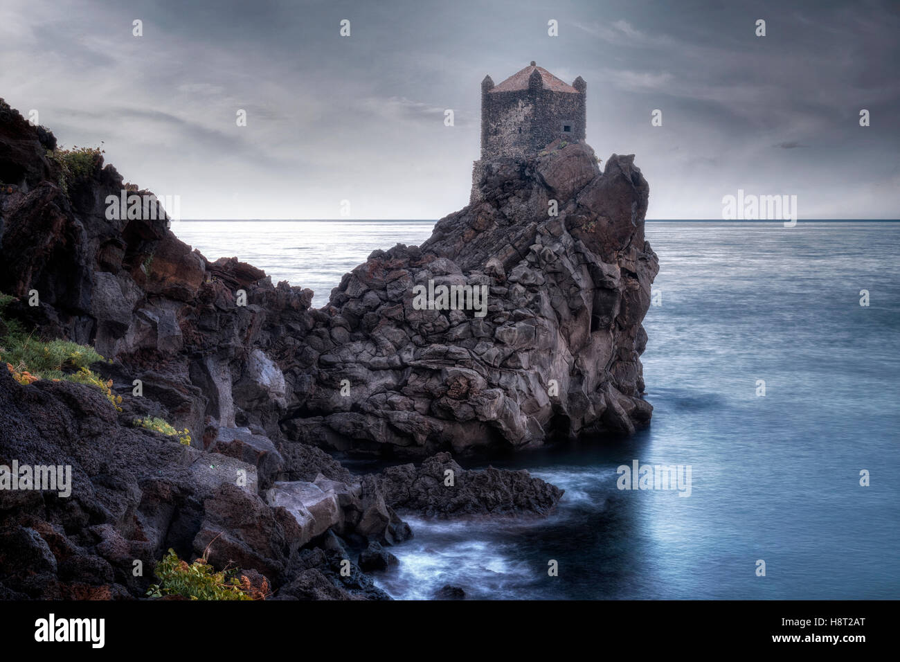 Watchtower, Santa Tecla, Acireale, Catania, Sicily, Italy Stock Photo ...