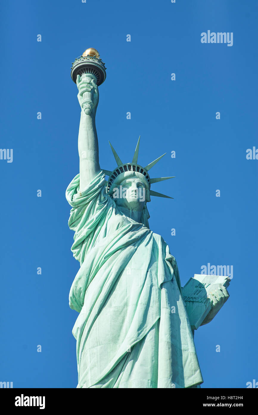 Close up of Statue of Liberty symbol of US independence Stock Photo - Alamy
