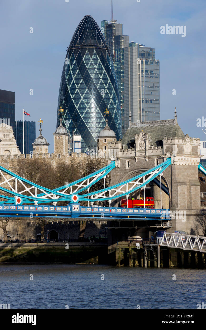 UK, England, London, Gherkin from above Stock Photo - Alamy
