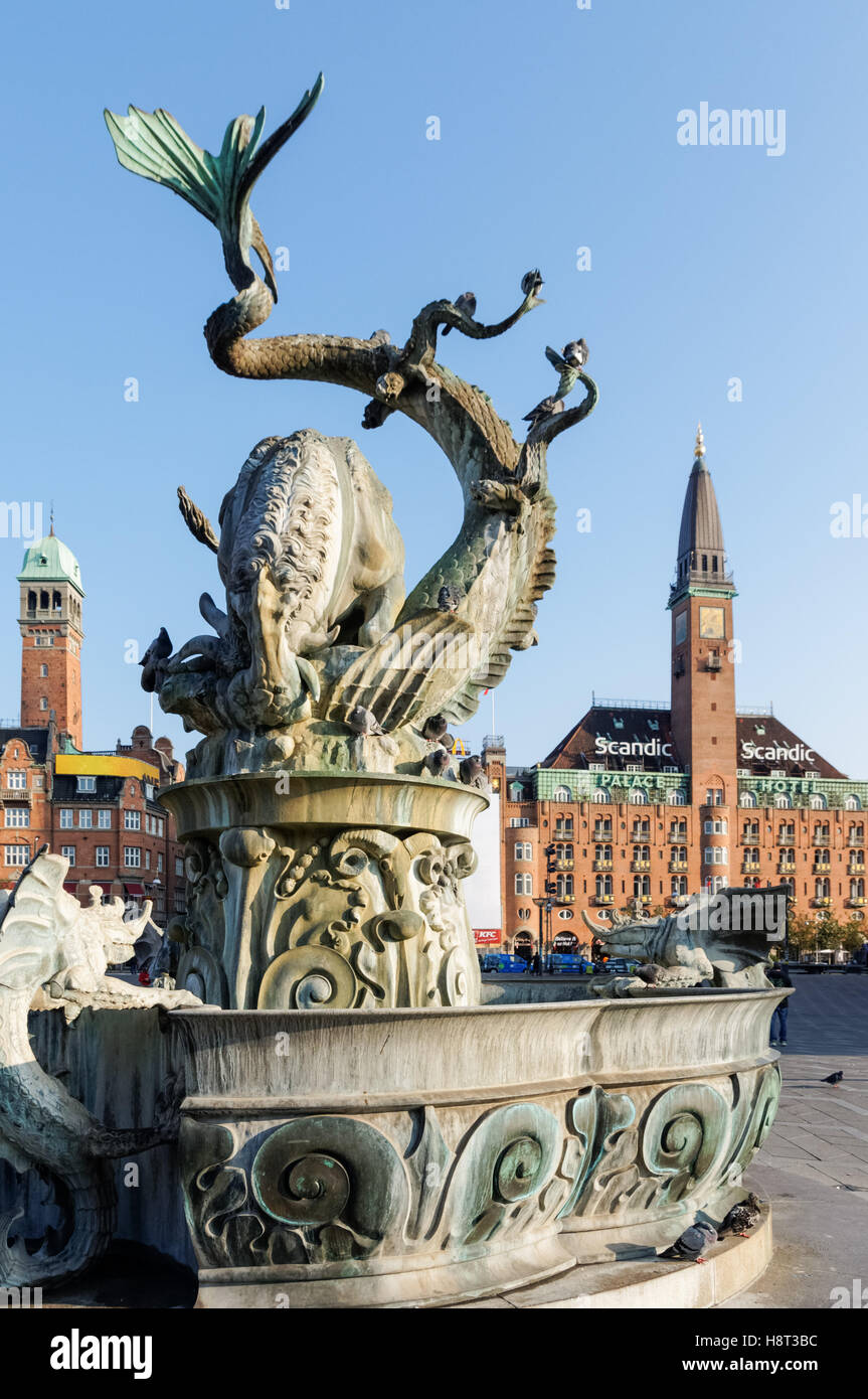 Denmark copenhagen fountain stroget hi-res stock photography and images ...
