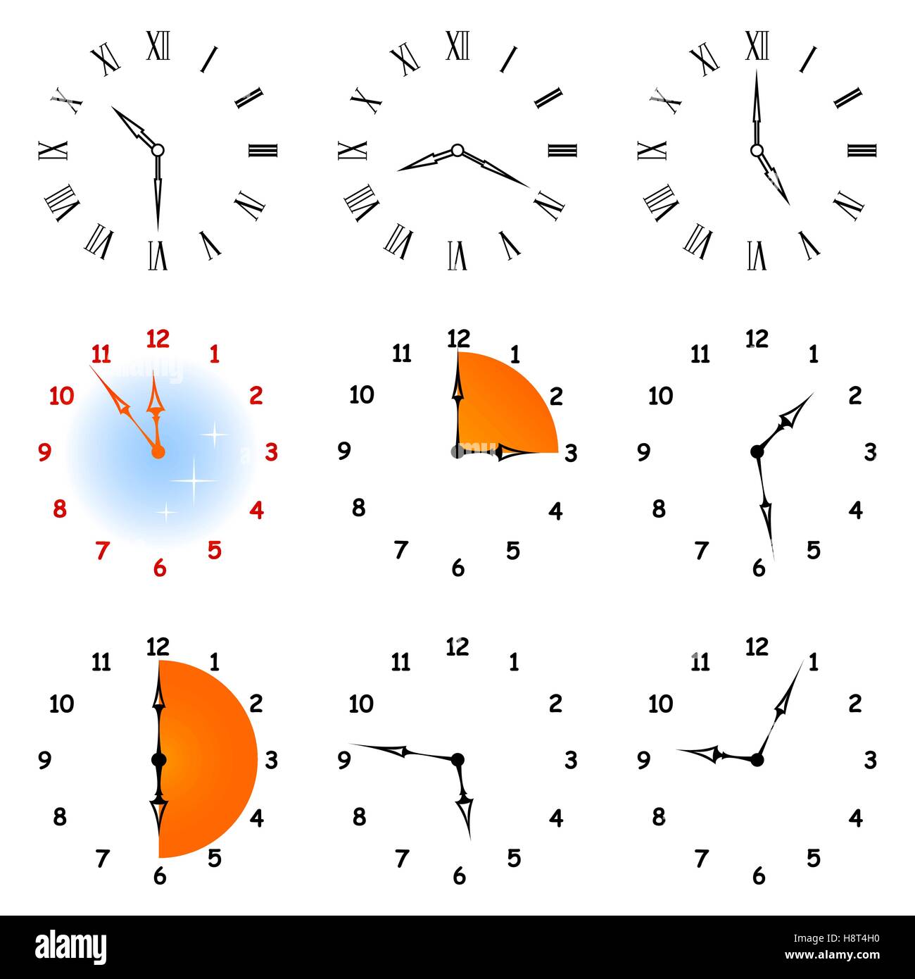 Black hours Stock Vector Images - Alamy