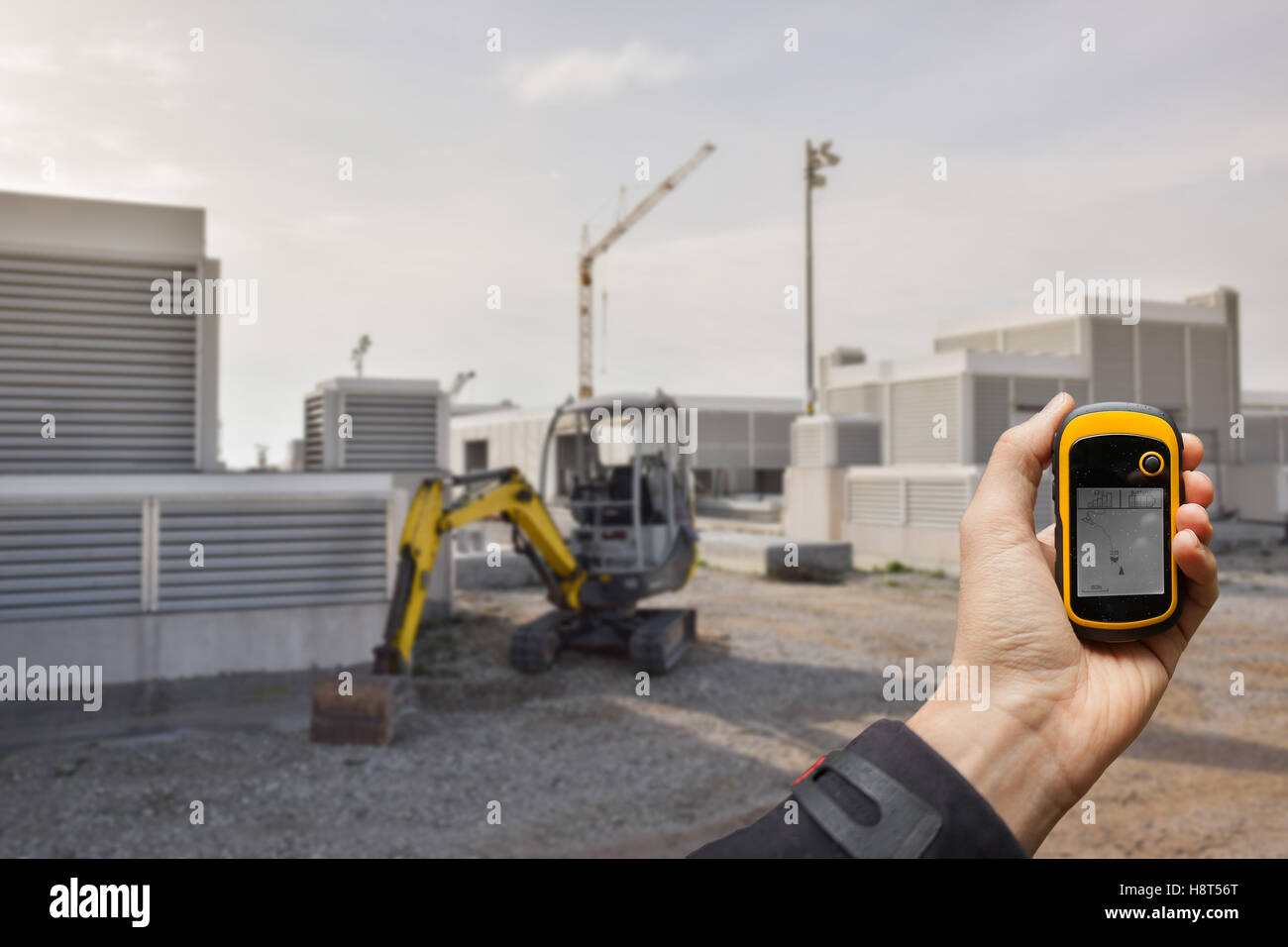 finding the right position inside a construction site via gps ( blurred ...
