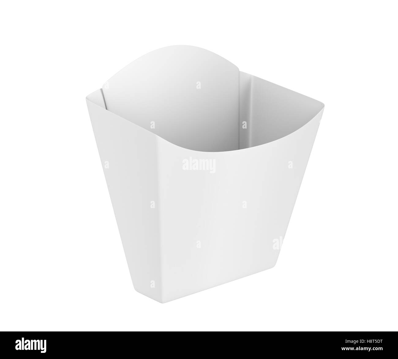 Empty paper container for french fries, isolated on white background ...