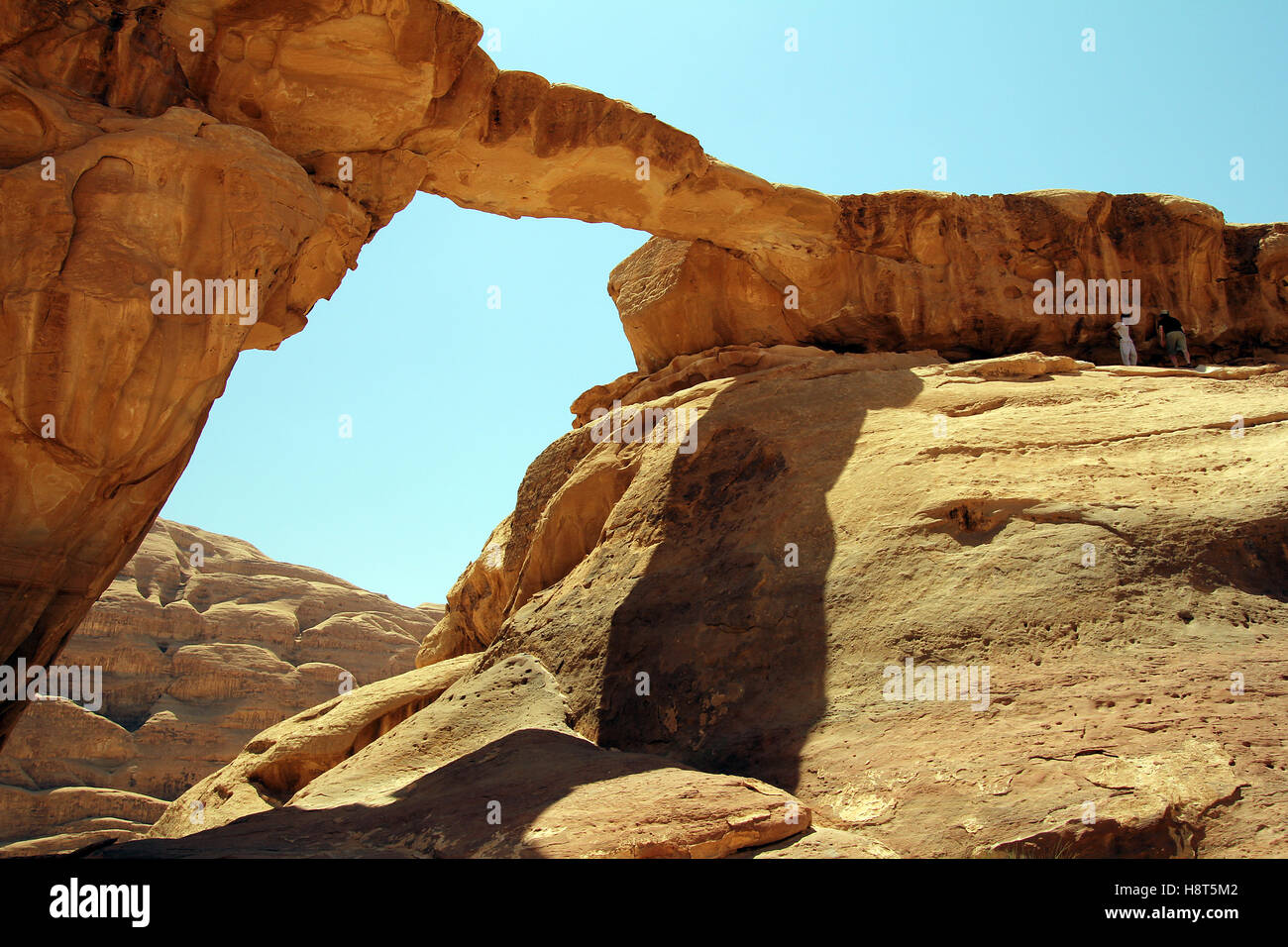 Desert bridge, Valley of Wadi Rum, desert in Jordan Stock Photo - Alamy