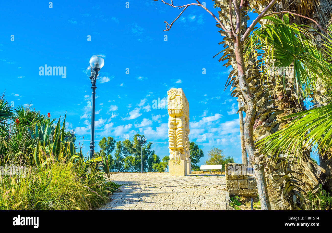 The relief on the gate-sculpture in Abraham Shechterman garden Stock ...
