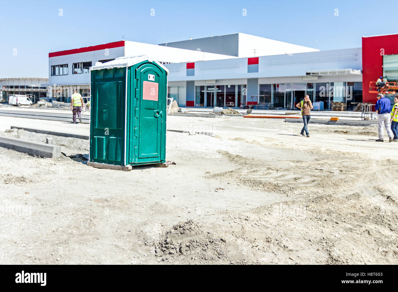 Transportable modern designed public street toilet is placed at ...