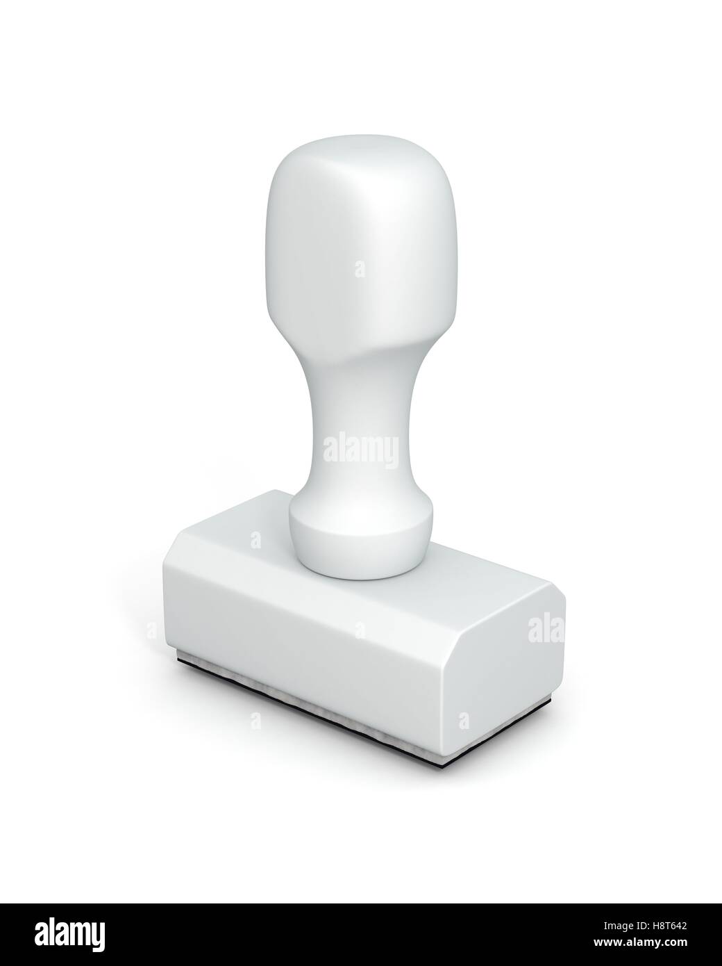 Isolated new white plastic rubber stamps on white background. Office ...