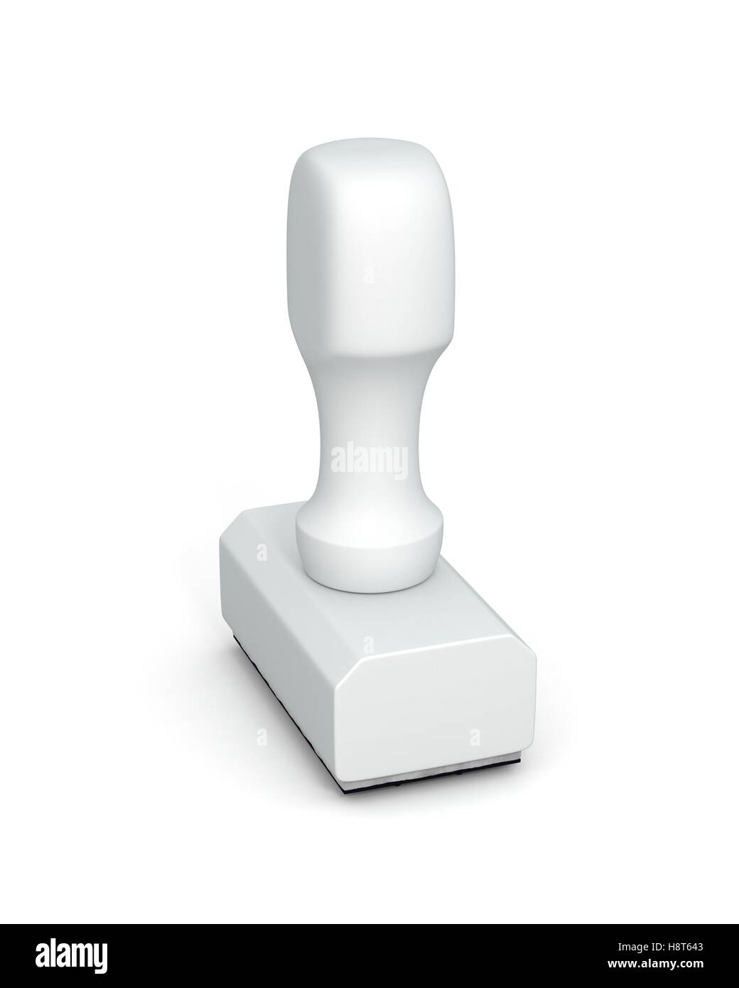 Isolated new white plastic rubber stamps on white background. Office ...