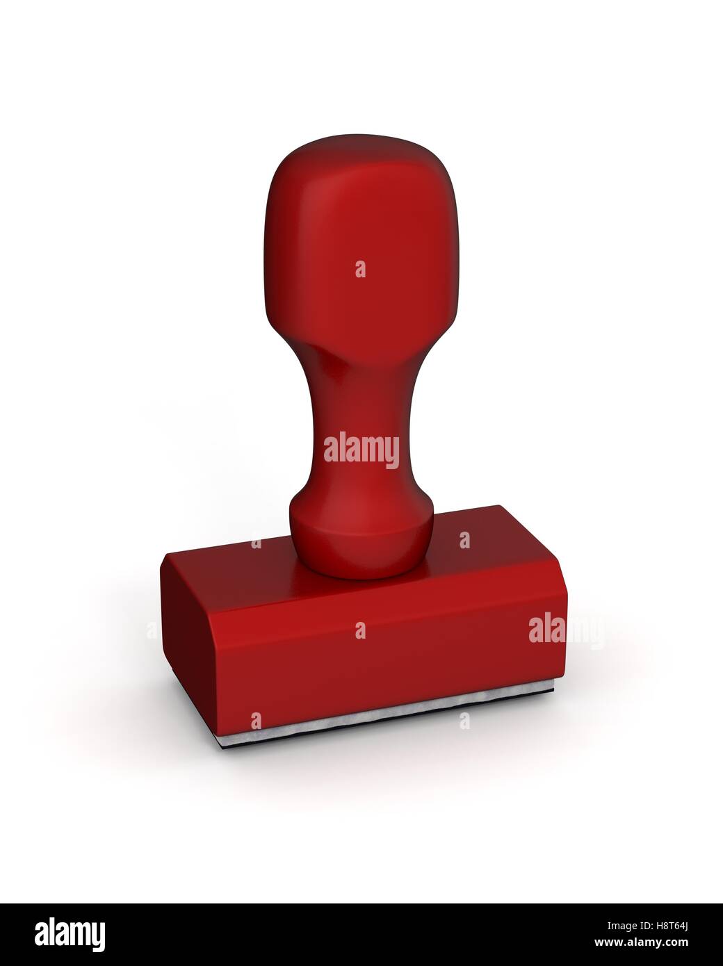 Isolated new red plastic rubber stamps on white background. Office ...