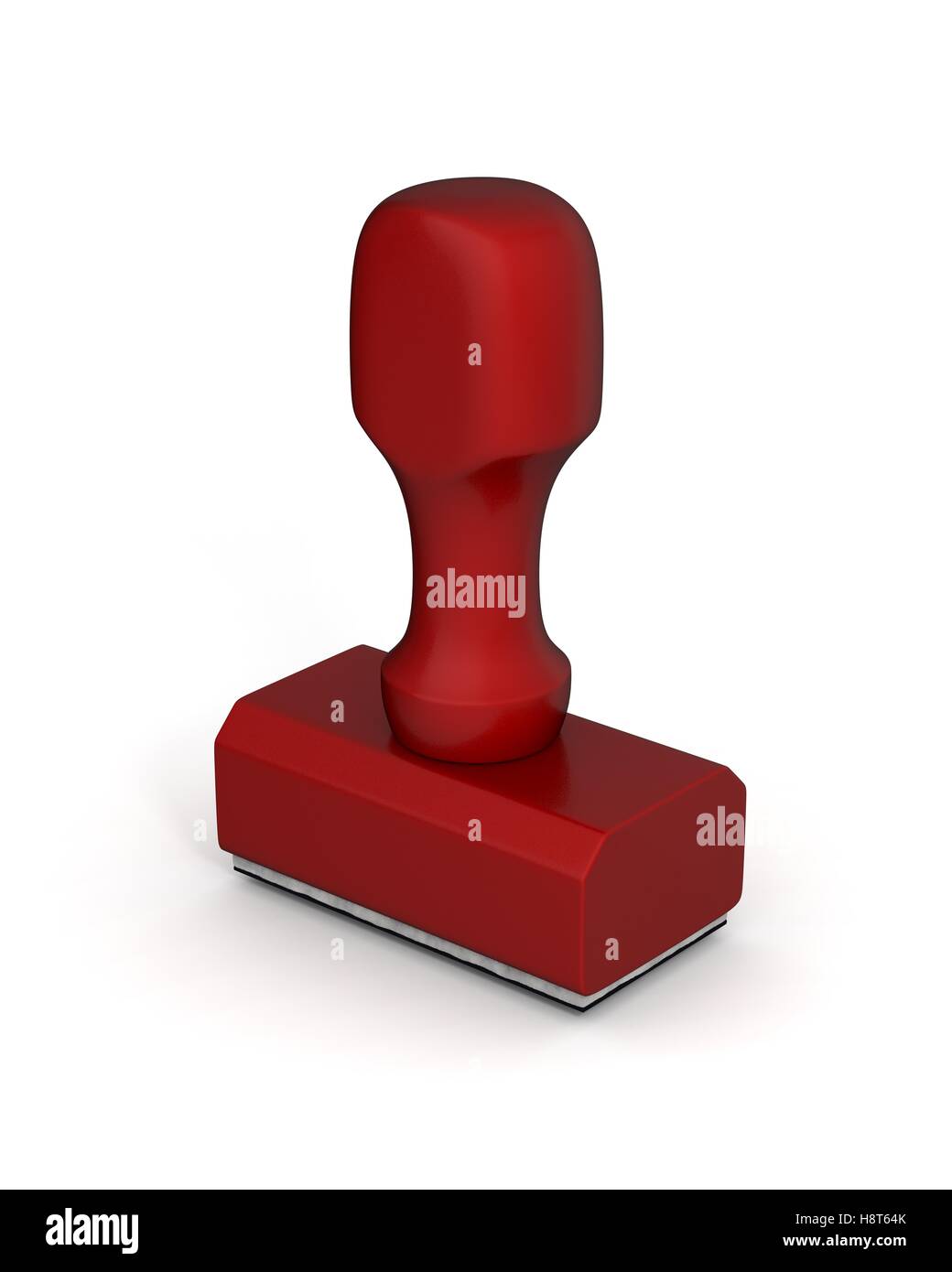 Isolated new red plastic rubber stamps on white background. Office ...