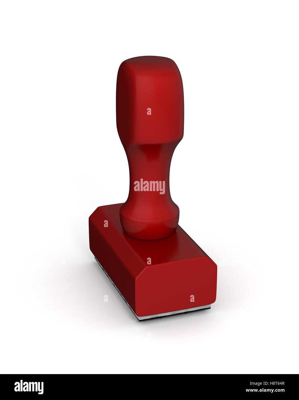 Isolated new red plastic rubber stamps on white background. Office ...