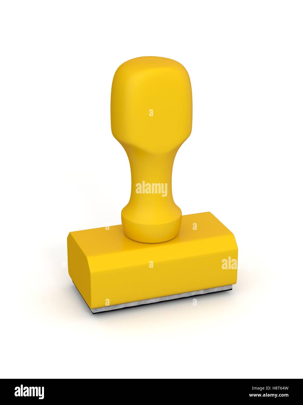 Isolated new yellow plastic rubber stamps on white background. Office ...