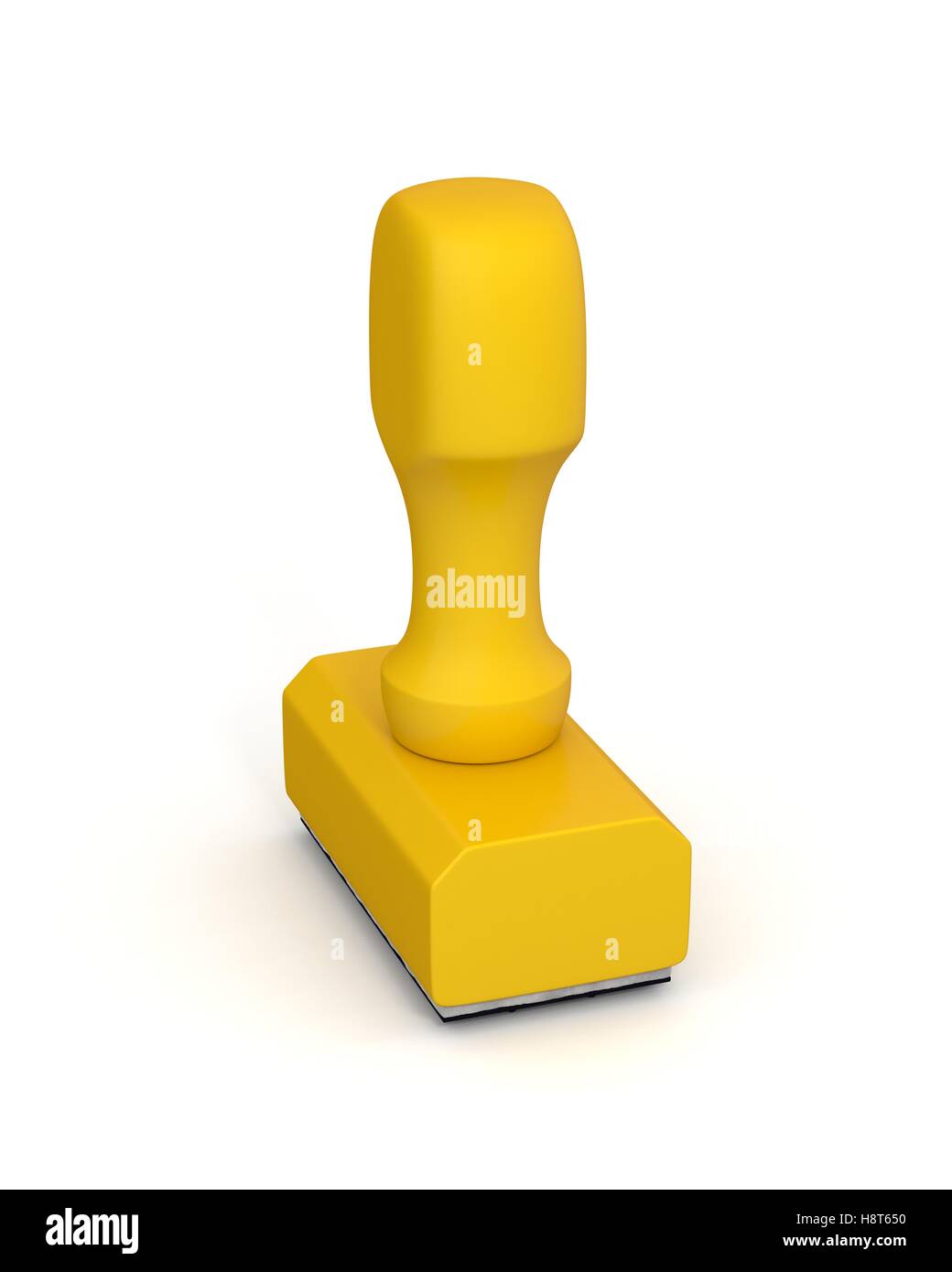 Isolated new yellow plastic rubber stamps on white background. Office ...