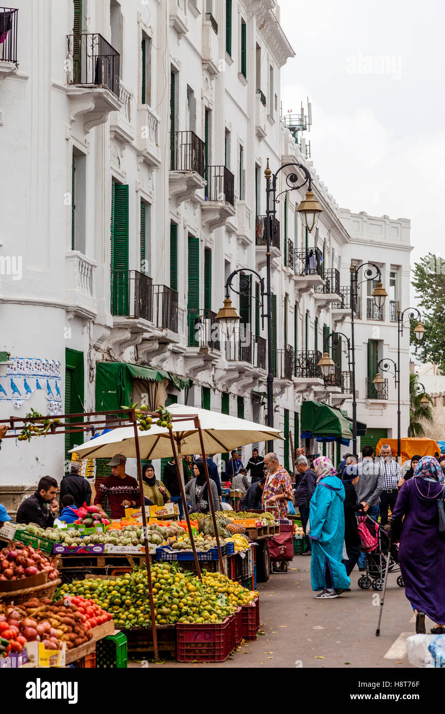 A Street Market In 'The Ensanche' District Of The City Of Tetouan ...