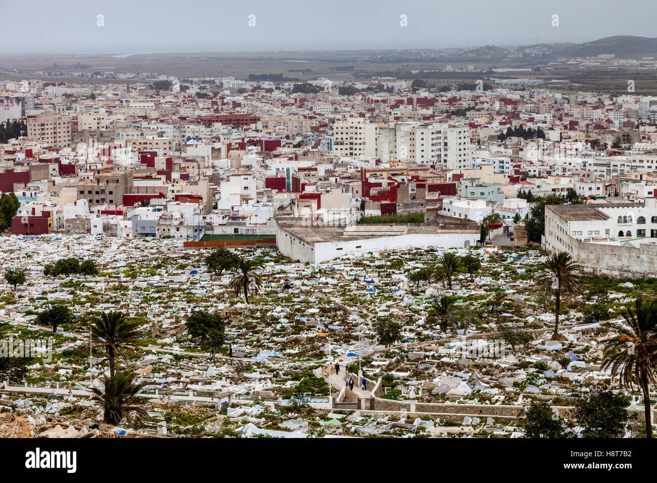 The Muslim Cemetery and City Of Tetouan, Tetouan, Morocco Stock Photo ...