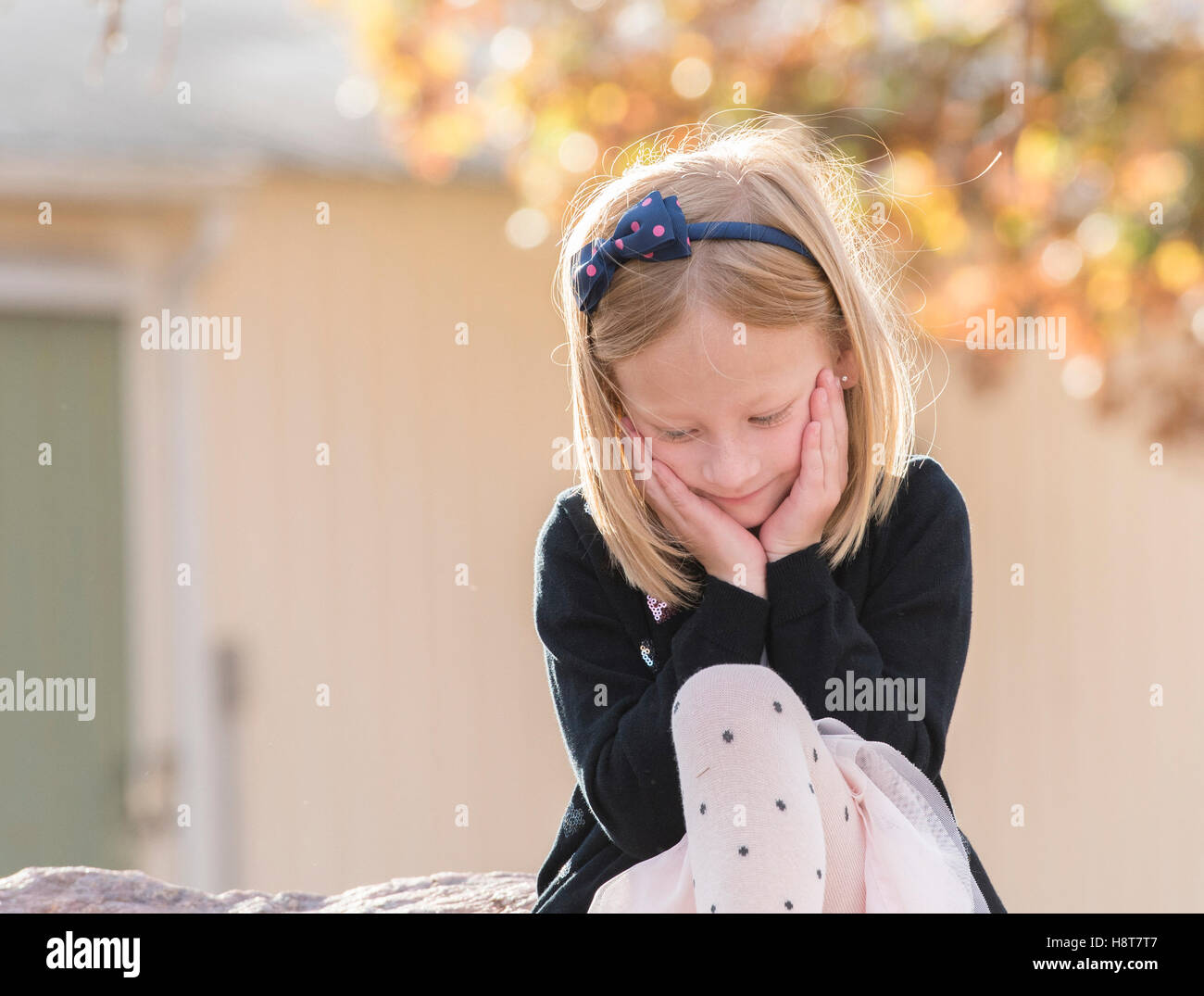 Portrait of an Expressive Beautiful Little Girl Stock Photo - Alamy