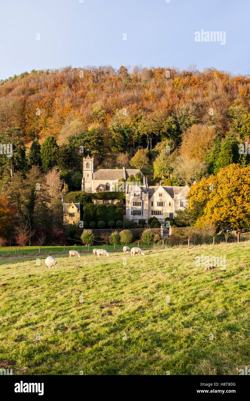Autumn colours in the Cotswolds - Owlpen Manor and the church of the ...