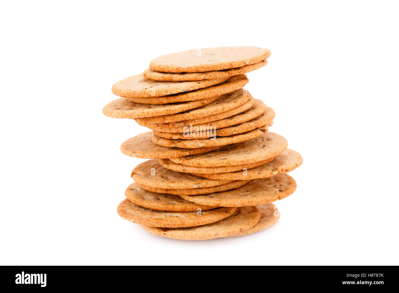 Stack of round cookies isolated on white background Stock Photo - Alamy