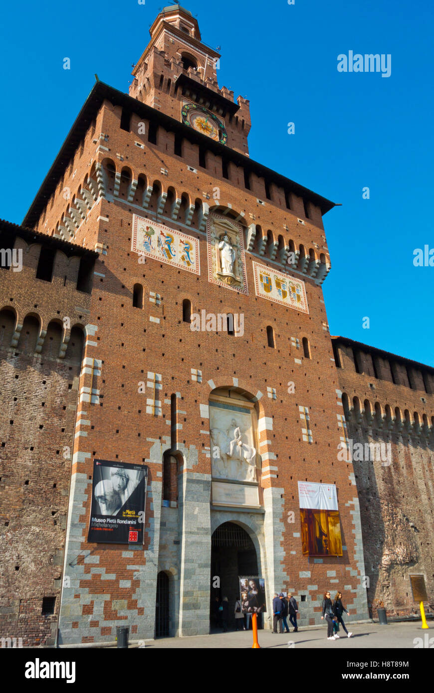 Torre del Filarete, Castello Sforzesco, Parco Sempione, Milan, Lombardy ...